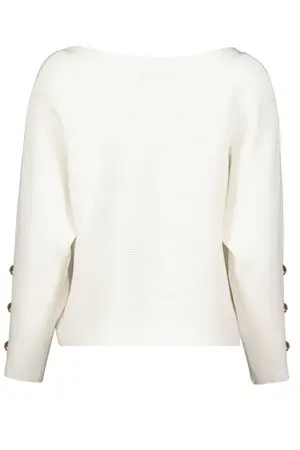 BISHOP + YOUNG Ribbed Knit Boat Neck Sweater - White