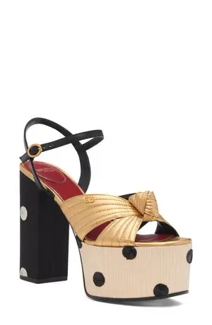 Valentino Garavani Crasher Platform Sandal - Gold