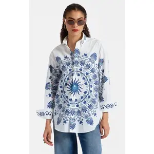 La DoubleJ Printed Cotton Poplin Shirt - Olympus Placée Cream