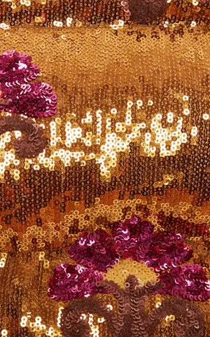La DoubleJ Bonbon Sleeveless Puffer Vest - Textured Sequins Rust