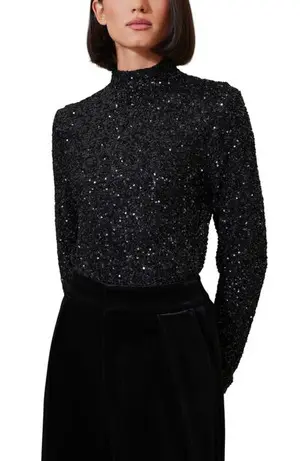 BISHOP + YOUNG Sublime Sequin Funnel Neck Top
