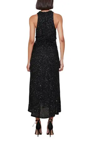 BISHOP + YOUNG Sublime Halter Sequin Midi Dress