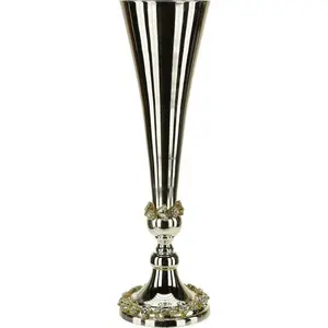 MARK ROBERTS Jeweled Flluted Vase - Silver