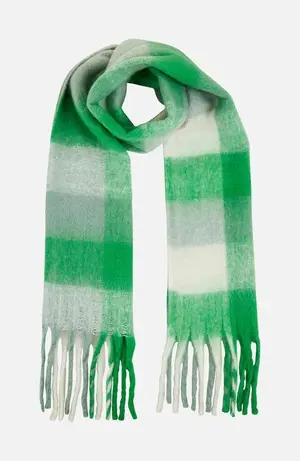 YUMI Check Soft Tassel Scarf - Multi