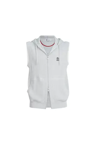 Brunello Cucinelli Cotton Knit Hooded Vest