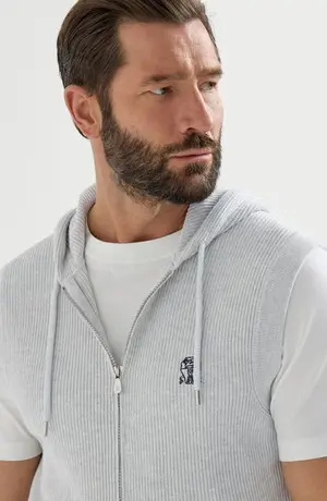 Brunello Cucinelli Cotton Knit Hooded Vest
