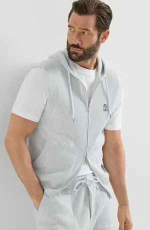 Brunello Cucinelli Cotton Knit Hooded Vest