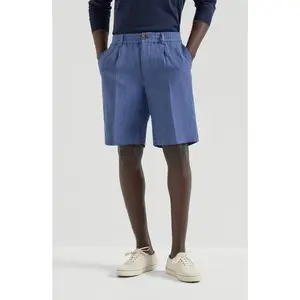Brunello Cucinelli Délavé Linen Bermuda Shorts - Denim