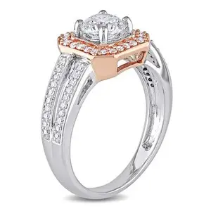 JULIANNA B. Diamond Halo Split Shank Ring