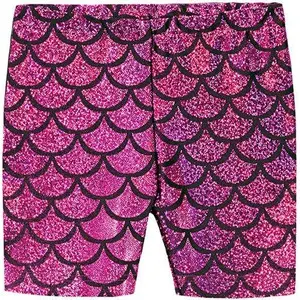 CITY THREADS Printed Bike Shorts - Fuchsia Mermaid Sparkle