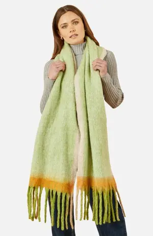 YUMI Super Soft Color Block Scarf - Green
