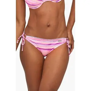 LASCANA Printed Tie Classic Bikini Bottom - Rose Multi