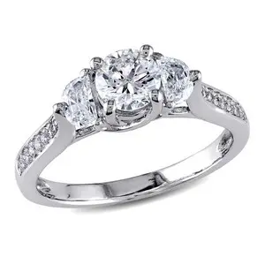 JULIANNA B. 1 Ctw Diamond Three-stone 14k Ring - 14k White Gold