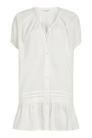 SITANO Verano Beach Cover-up With Buttons - White