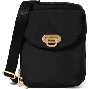 BAGGALLINI Coastal Flip Lock Venture Crossbody - Black W/gold Hardware