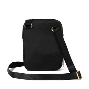 BAGGALLINI Coastal Flip Lock Venture Crossbody - Black W/gold Hardware