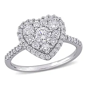 JULIANNA B. Diamond Heart Halo Ring 10k - 10k White Gold