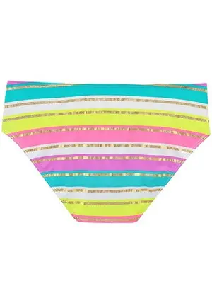 LASCANA Striped Mid-rise Bikini Bottom