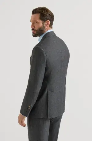 Brunello Cucinelli Linen Deconstructed Blazer - Anthracite