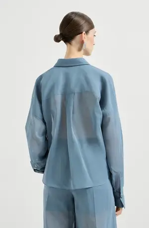 Brunello Cucinelli Organza Shirt - Azure