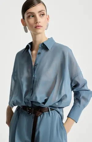 Brunello Cucinelli Organza Shirt - Azure