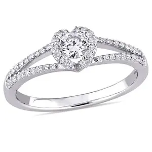 JULIANNA B. Diamond Split Shank Engagement Ring 14k - 14k White Gold