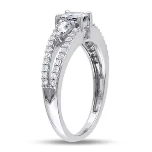 JULIANNA B. Diamond 3-stone Split-shank Engagement Ring