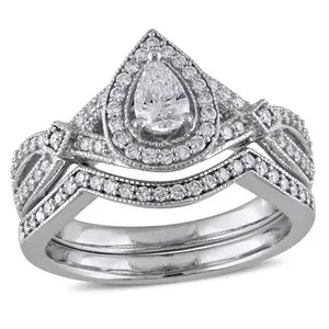 JULIANNA B. Diamond Bridal Ring Set - 14k White Gold