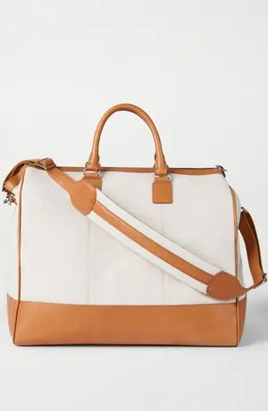 Brunello Cucinelli Calfskin And Cowhide Travel Bag - Ivory
