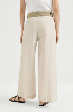 Brunello Cucinelli A-line Techno Cotton Poplin Trousers