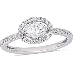 JULIANNA B. Diamond Halo Engagement Ring - 14k White Gold