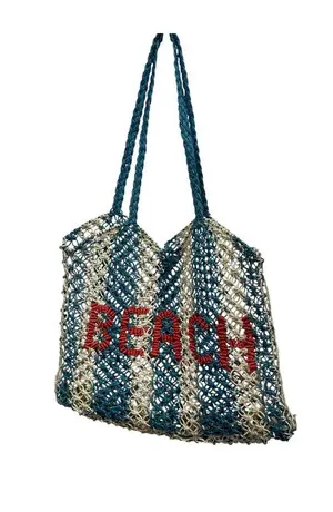 MER ST. BARTH St Jean Jute Beach Tote Soleil - Blue-1