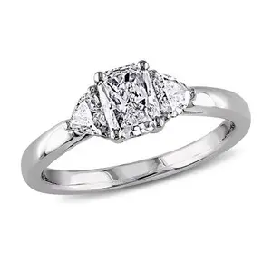 JULIANNA B. Diamond Radiant Heart 3-stone 14k Ring - 14k White Gold