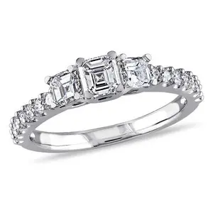 JULIANNA B. Diamond Asscher Three-stone Ring - 14k White Gold