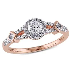 JULIANNA B. Diamond Halo Station Ring 10k - 10k Rose Gold