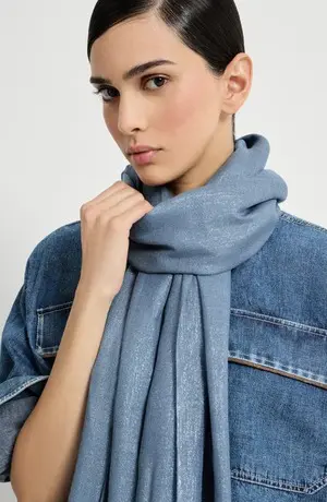 Brunello Cucinelli Sparkling Scarf - Blue