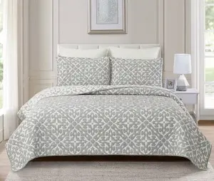 C&F HOME Medallion Jacquard Cotton Cover Quilt Set Reversible And Machine Washable