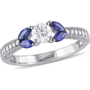 JULIANNA B. Diamond And Sapphire Ring - 10k White Gold