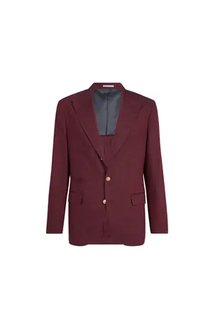 Brunello Cucinelli Blazer With Metal Buttons - Cherry