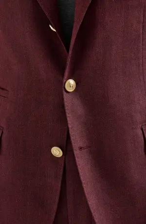 Brunello Cucinelli Blazer With Metal Buttons - Cherry