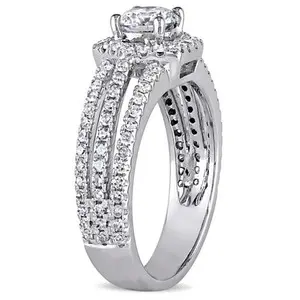 JULIANNA B. Diamond Halo Split-shank Engagement Ring