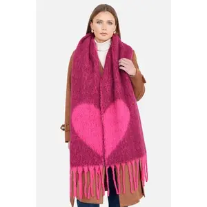 YUMI Heart Super Fluffy Scarf - Multi