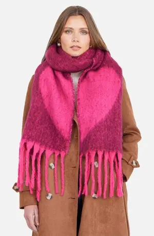 YUMI Heart Super Fluffy Scarf - Multi