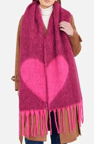 YUMI Heart Super Fluffy Scarf - Multi