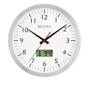 BULOVA CLOCKS Manager Home And Office Brushed - Aluminum