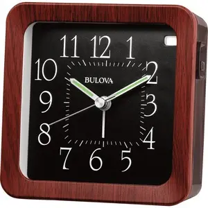 BULOVA CLOCKS Manor Table Top Alarm - Brown