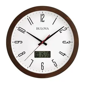 BULOVA CLOCKS Dateline Wall Clock - Brown