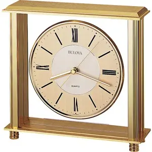BULOVA CLOCKS Grand Prix Table Top Clock - Brass