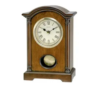 BULOVA CLOCKS Dalton Chiming Pendulum Table Clock - Brown