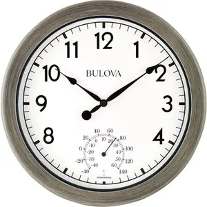 BULOVA CLOCKS Patio Time 11" Diameter Weatherproof Clock - White